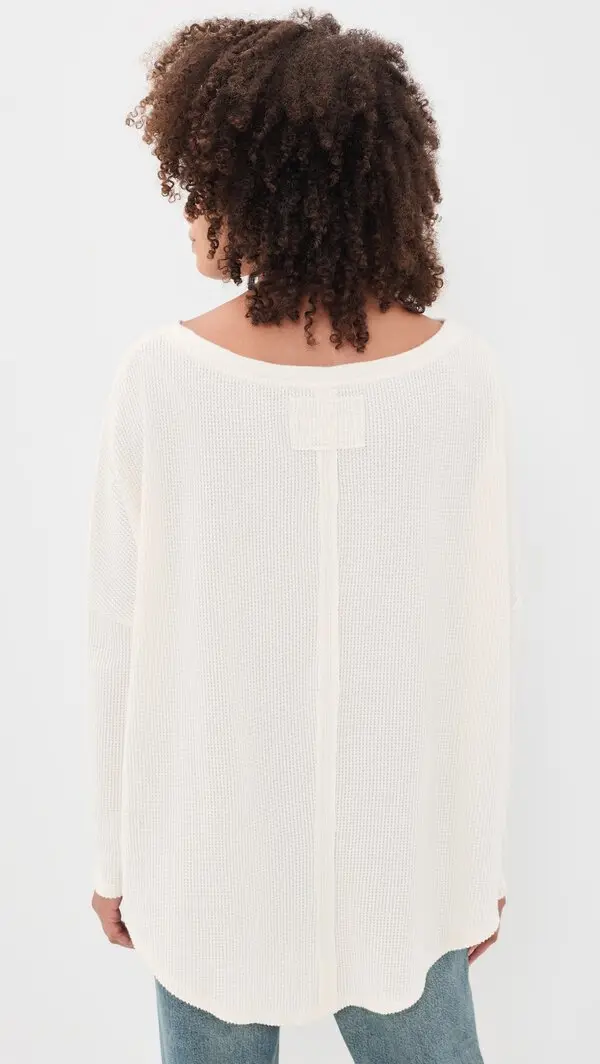Free People Latte Blues Thermal Top