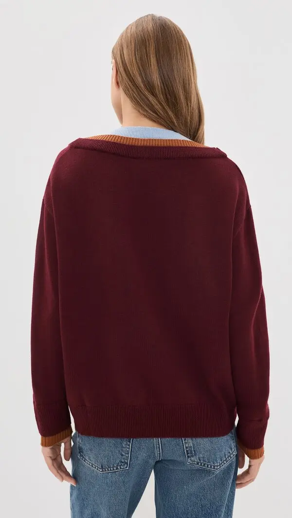 Staud Norman Wool V-neck Sweater