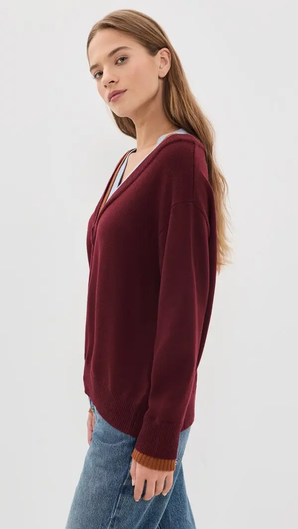 Staud Norman Wool V-neck Sweater
