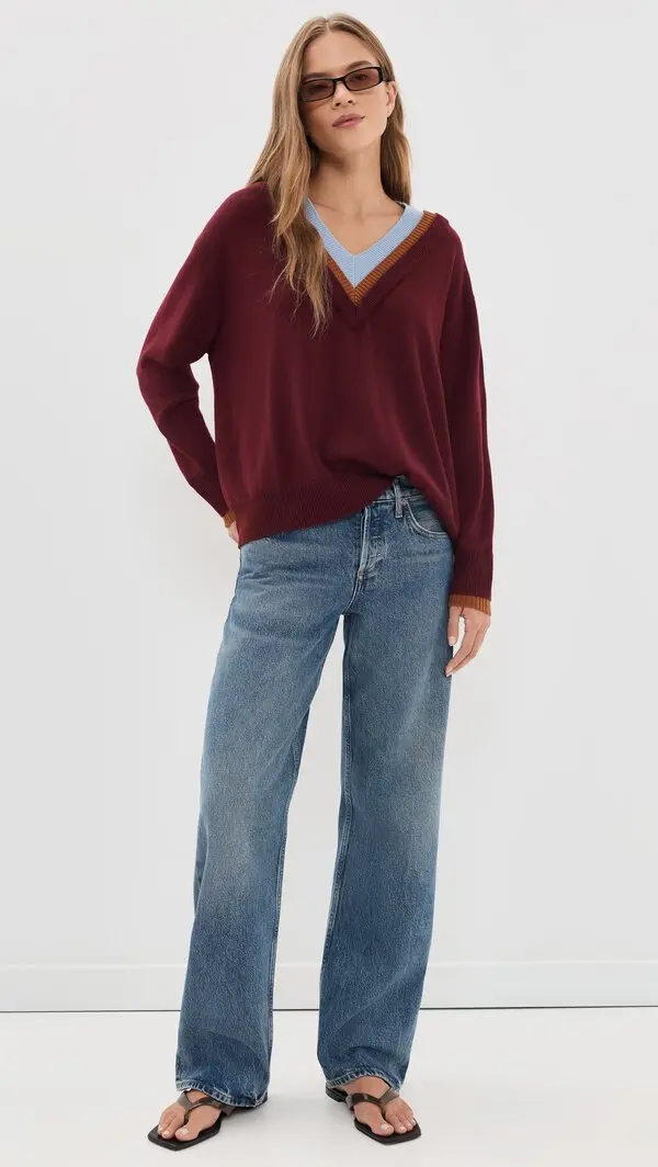 Staud Norman Wool V-neck Sweater