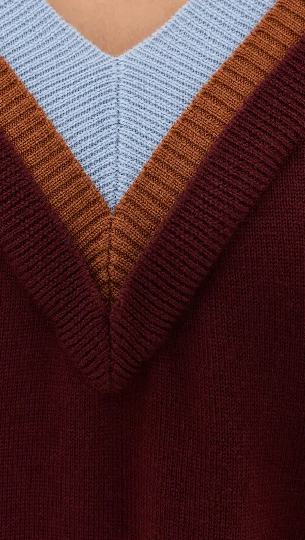 Staud Norman Wool V-neck Sweater