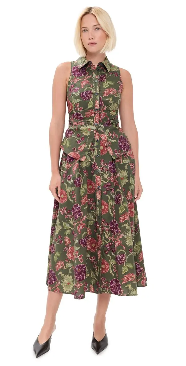Tanya Taylor Hannah Dress - Army Multi