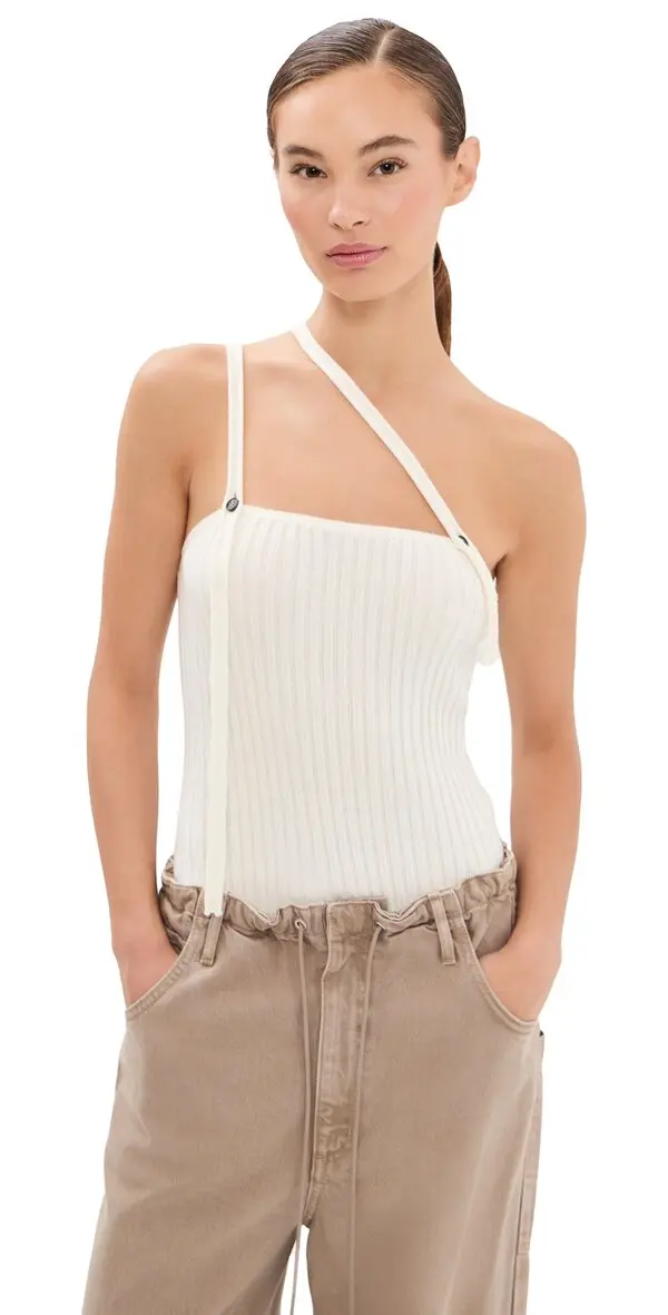 AISLING CAMPS Convertible Ribbed Knit Tank Top