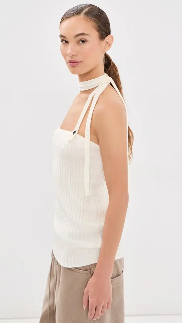 AISLING CAMPS Convertible Ribbed Knit Tank Top