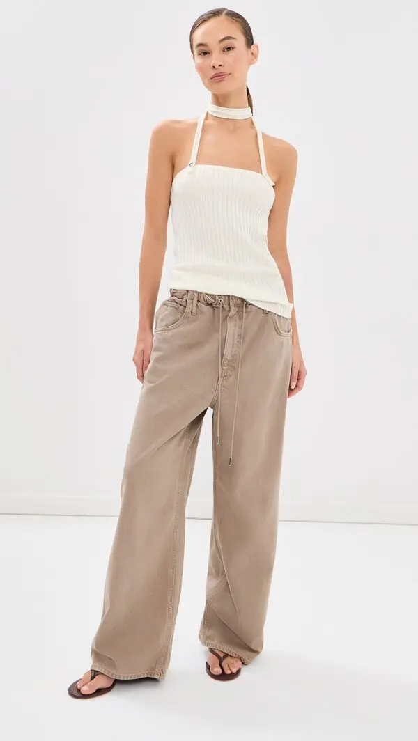 AISLING CAMPS Convertible Ribbed Knit Tank Top