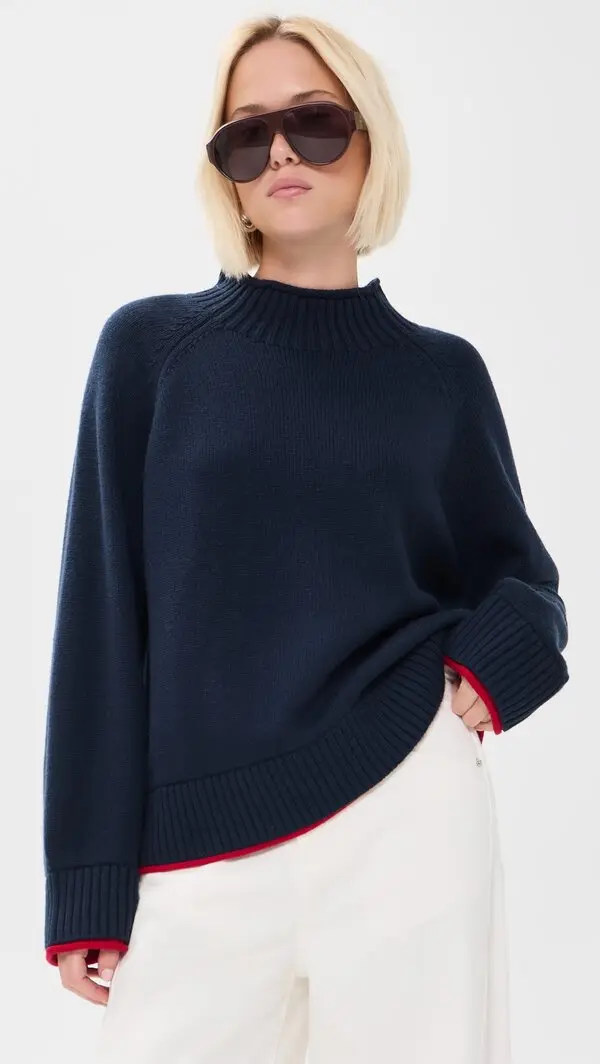 Rag & Bone Hazel Roll Neck Sweater - Navy