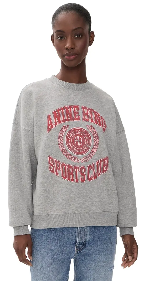 ANINE BING Miles Collegiate Sweatshirt - Grey