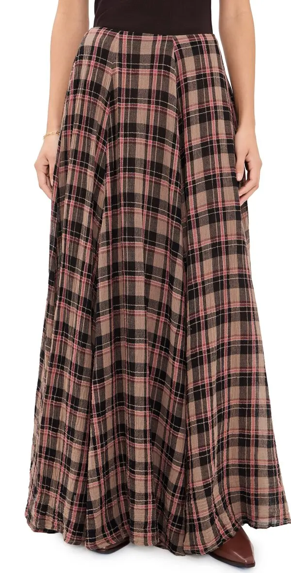 Free People Ives Maxi Skirt - Chocolate Combo