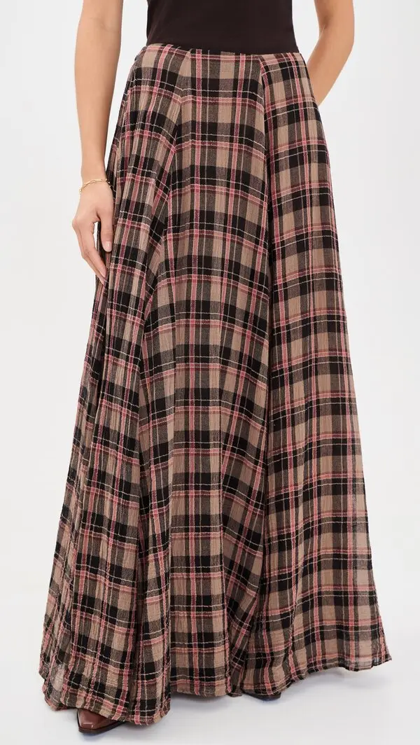 Free People Ives Maxi Skirt - Chocolate Combo