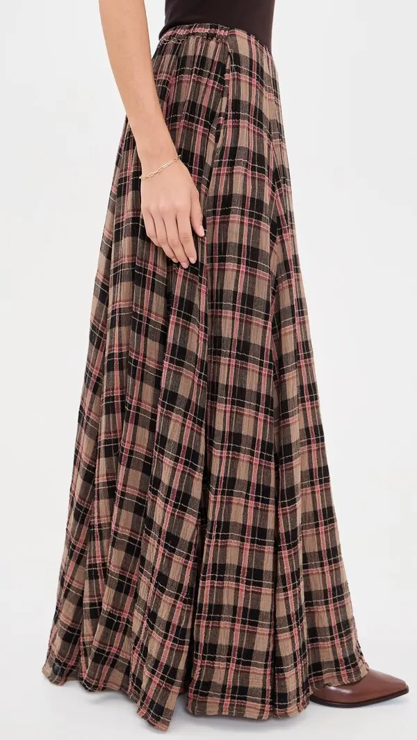 Free People Ives Maxi Skirt - Chocolate Combo