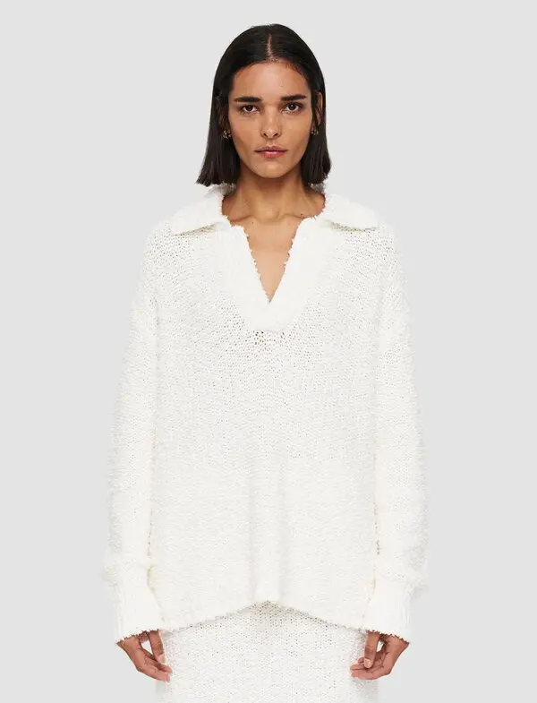 JOSEPH Long Sleeved Polo Jumper