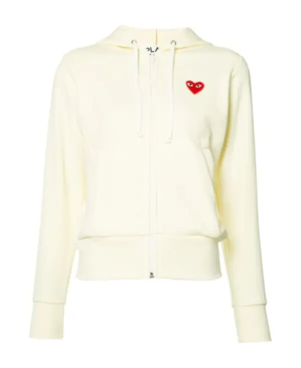 Play Comme Des Garcon Zip-up Drawstring Hoodie