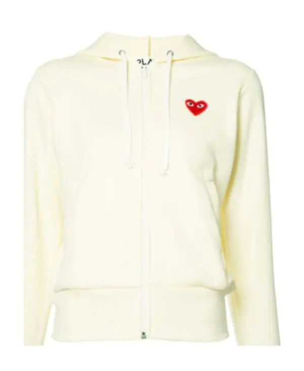 Play Comme Des Garcon Zip-up Drawstring Hoodie