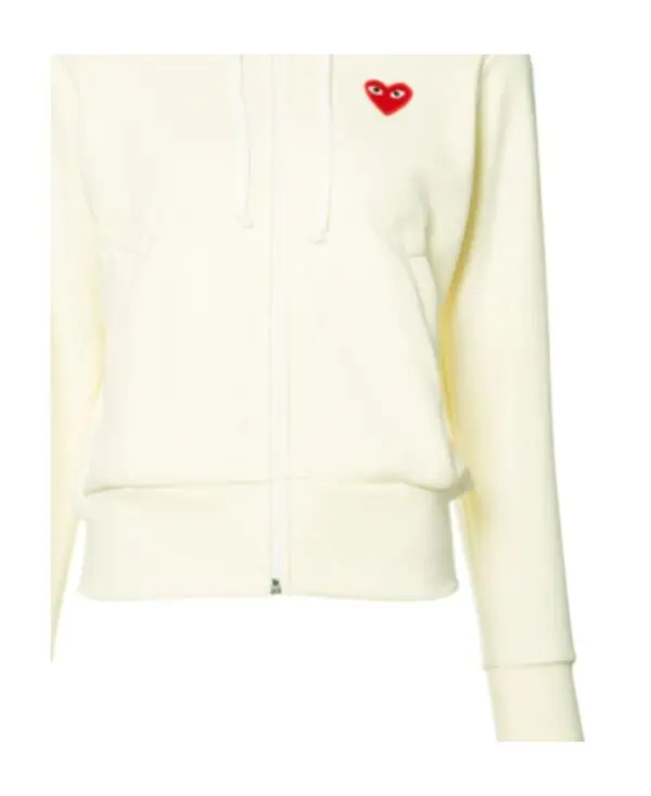 Play Comme Des Garcon Zip-up Drawstring Hoodie