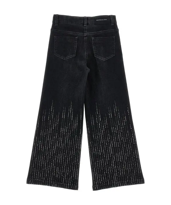 Monnalisa Rhinestone Embellished Trousers