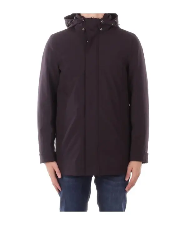 Woolrich Long Sleeved Hooded Buttoned Coat