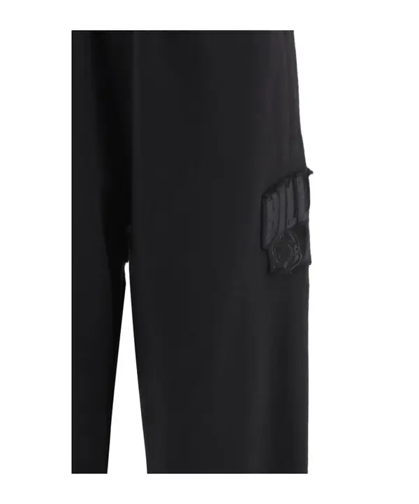 BILLIONAIRE Logo Patch Wide Leg Trousers