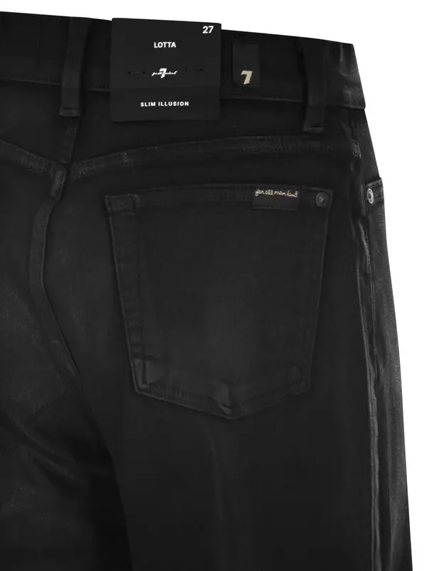 7 For All Mankind Lotta Wide-leg Jeans - Black