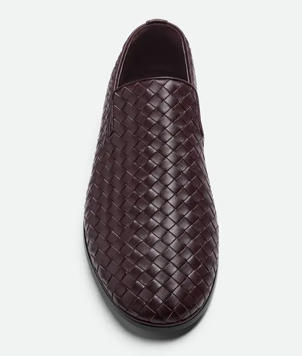 Bottega Veneta Intrecciato Motif Slip-on Shoes - Deep Barolo