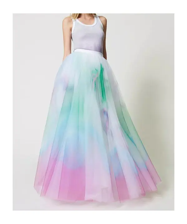TWINSET Sprayed-effect Tulle Full Skirt