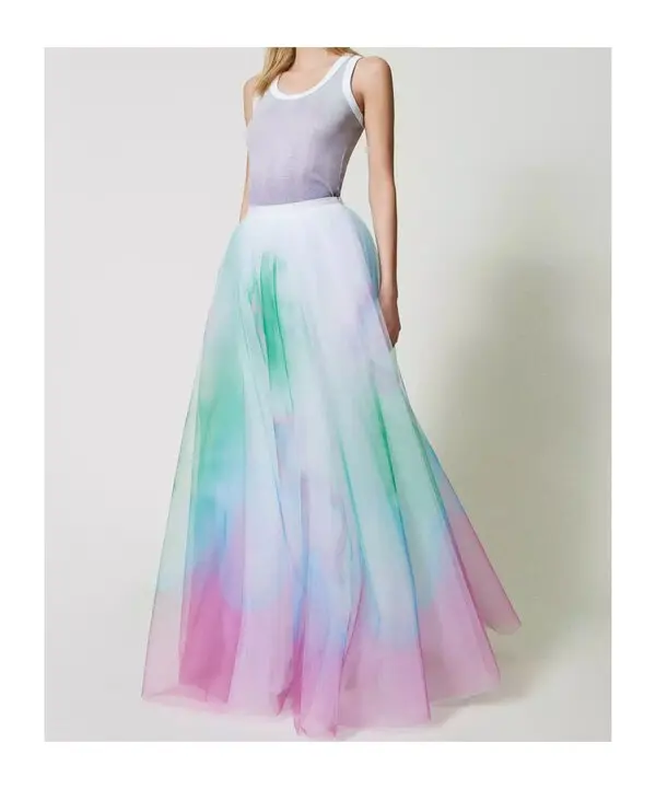 TWINSET Sprayed-effect Tulle Full Skirt