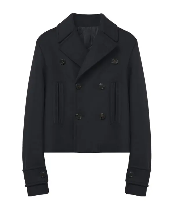 Alexander McQueen Double Breasted Felt Peacoat