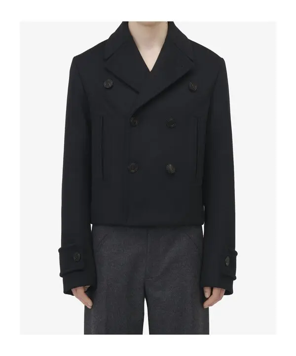 Alexander McQueen Double Breasted Felt Peacoat
