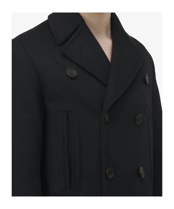 Alexander McQueen Double Breasted Felt Peacoat