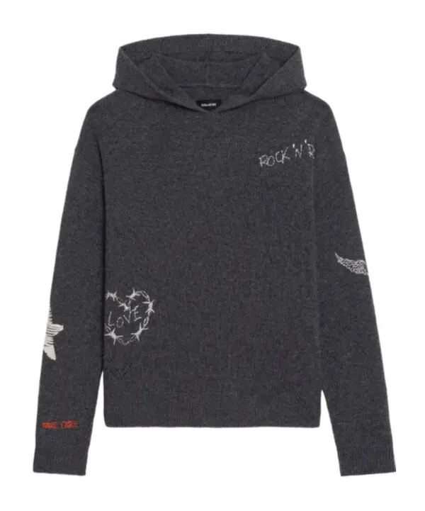 Zadig&Voltaire Markyz Embroidered Hoodie - Black
