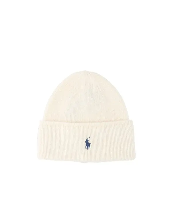 Polo Ralph Lauren Classic Logo Embroidered Beanie - White