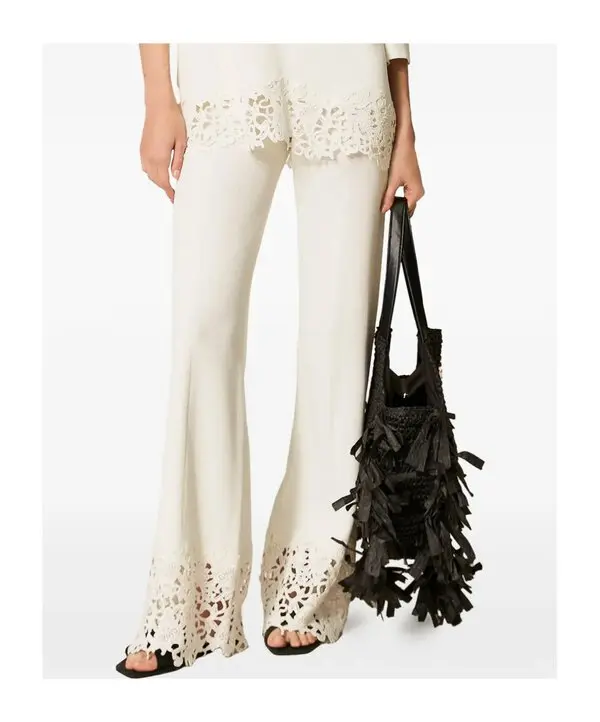 TWINSET Knitted Lace-panel Trousers