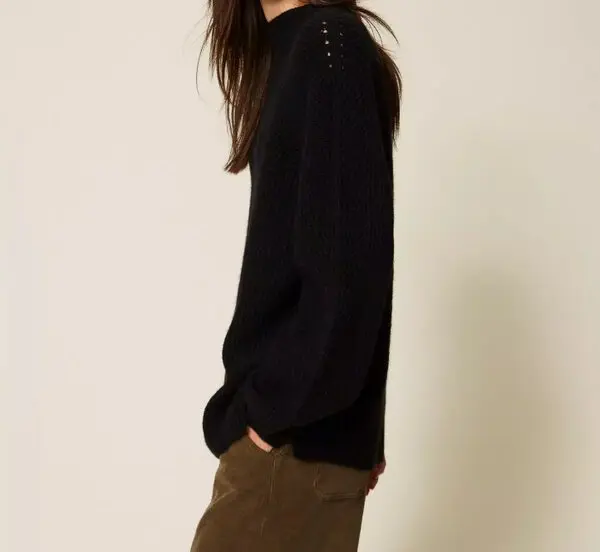 TWINSET Turtleneck Ribbed Sweater