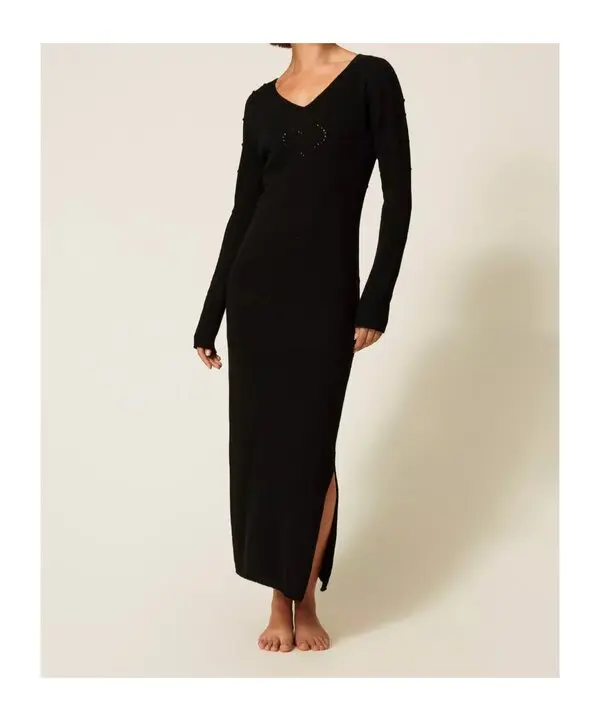 TWINSET V-neck Textured Knit Dress