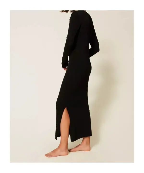 TWINSET V-neck Textured Knit Dress