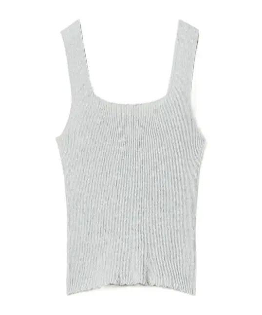TWINSET Ribbed Knit Tank Top - White