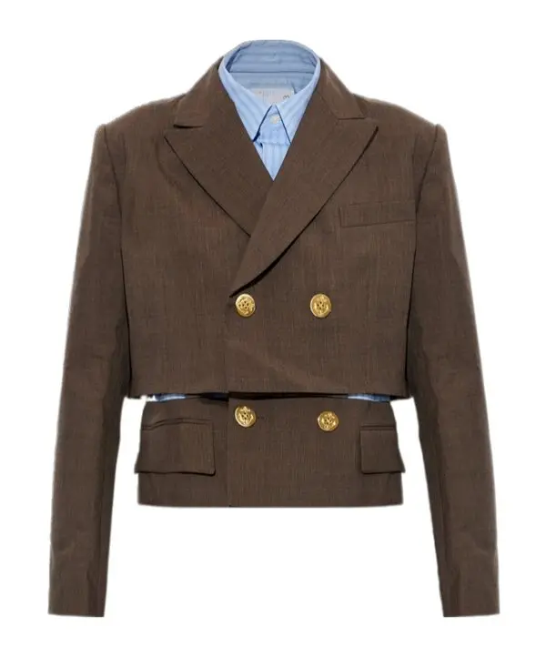 Sacai Double-breasted Layered Jacket