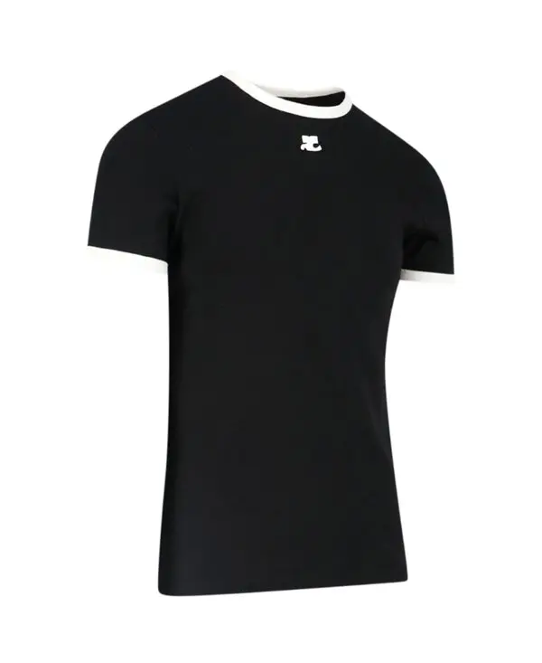 COURREGES Courrèges Bumpy Contrast Crewneck T-shirt