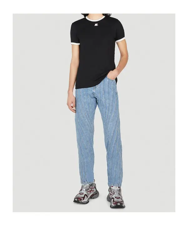 COURREGES Courrèges Bumpy Contrast Crewneck T-shirt