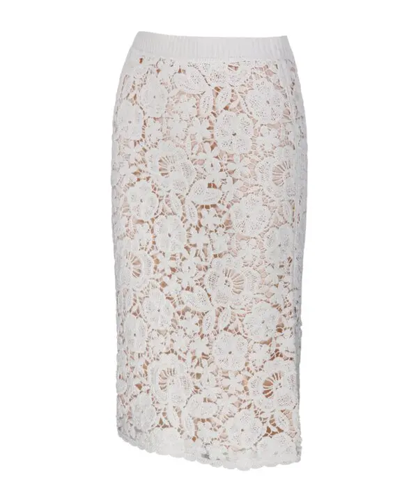 P.a.r.o.s.h Floral Embroidered Midi Skirt