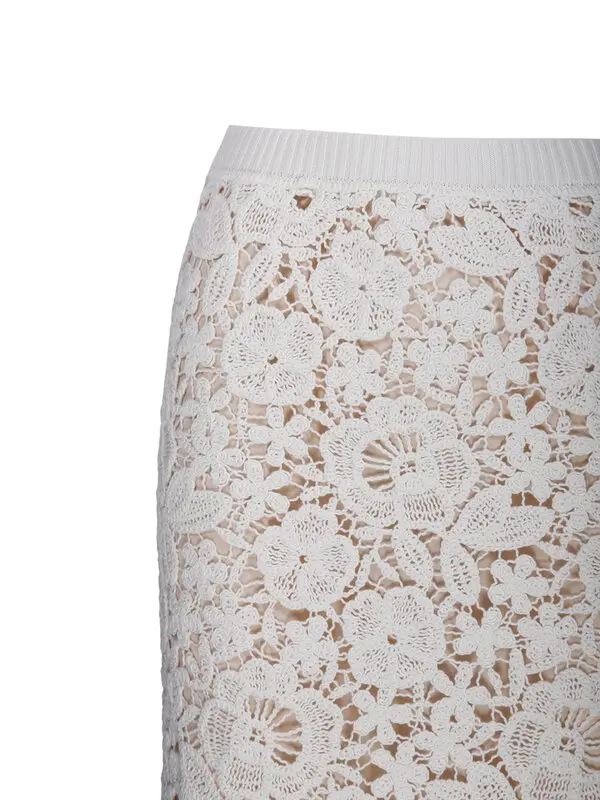 P.a.r.o.s.h Floral Embroidered Midi Skirt