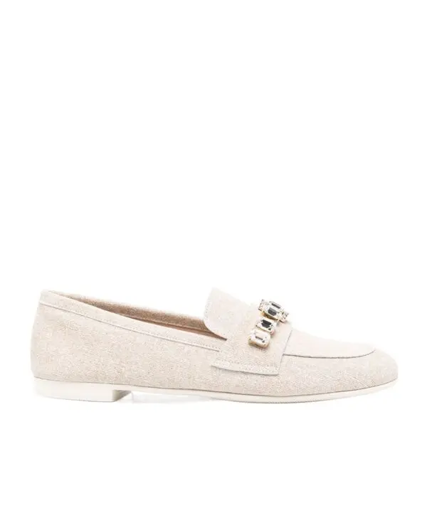 Casadei Crystal-embellished Loafers - White