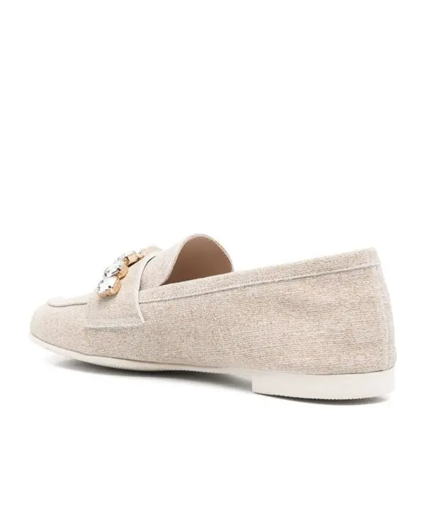 Casadei Crystal-embellished Loafers - White