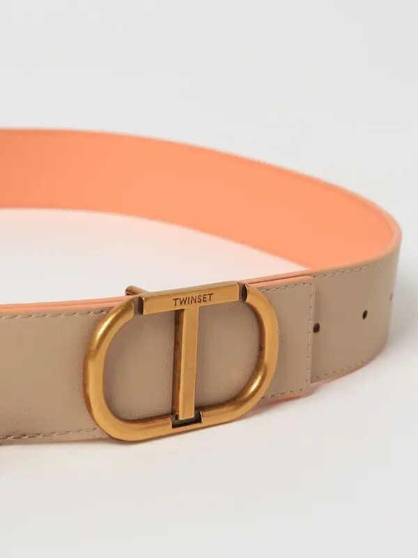 TWINSET Leather Gold-tone Reversible Belt