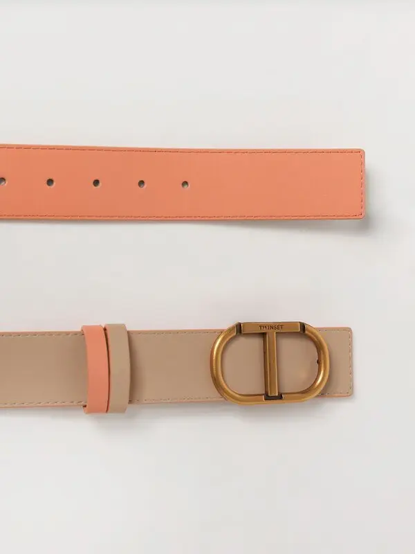 TWINSET Leather Gold-tone Reversible Belt