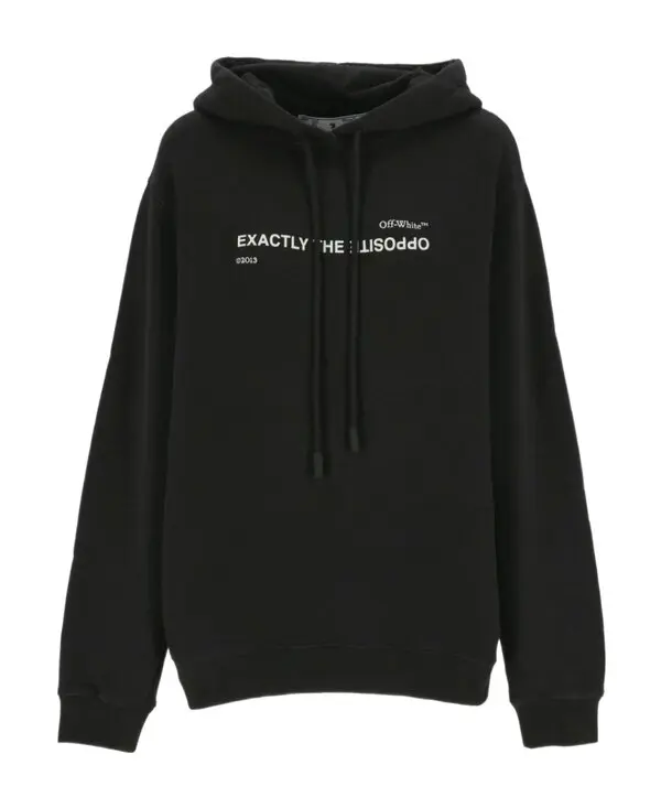 Off-White Slogan-print Drawstring Hoodie - Black