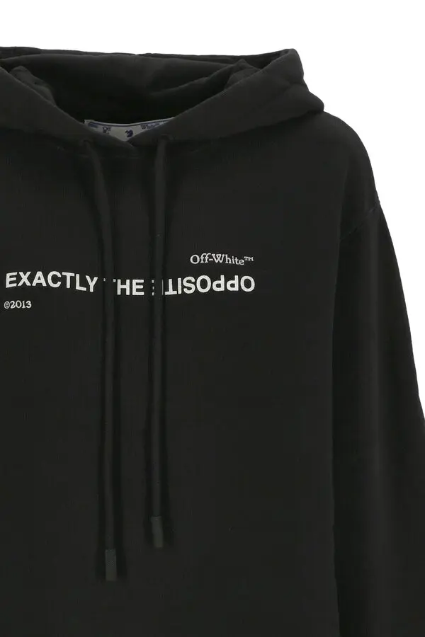 Off-White Slogan-print Drawstring Hoodie - Black