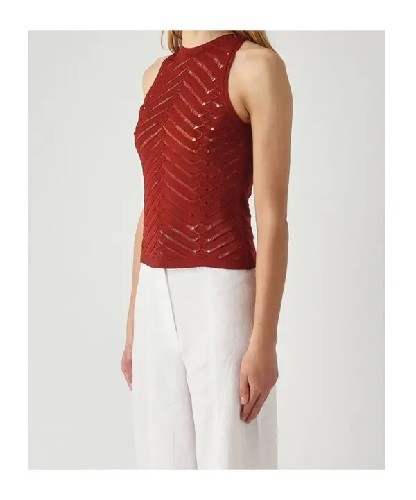 TWINSET Openwork Halterneck Knitted Top