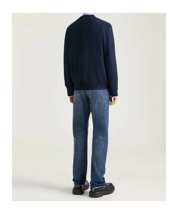 Givenchy Couture Seam Cardigan In Wool With Gros Grain Detail