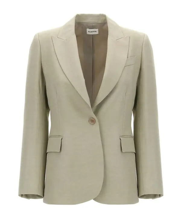 P.a.r.o.s.h Raisa Viscose Linen Blend Blazer