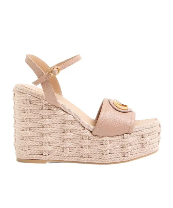 Valentino Garavani Vlogo Signature Open Toe Wedge Sandals